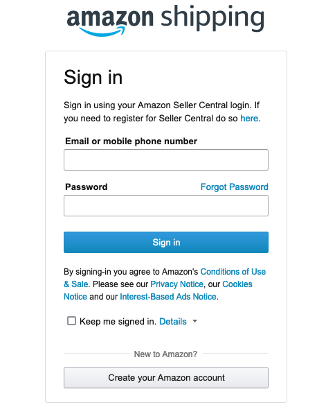 Amazon Shipping contract activation – Sendcloud Help Center